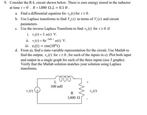 solved consider the r l circuit shown below there is zero