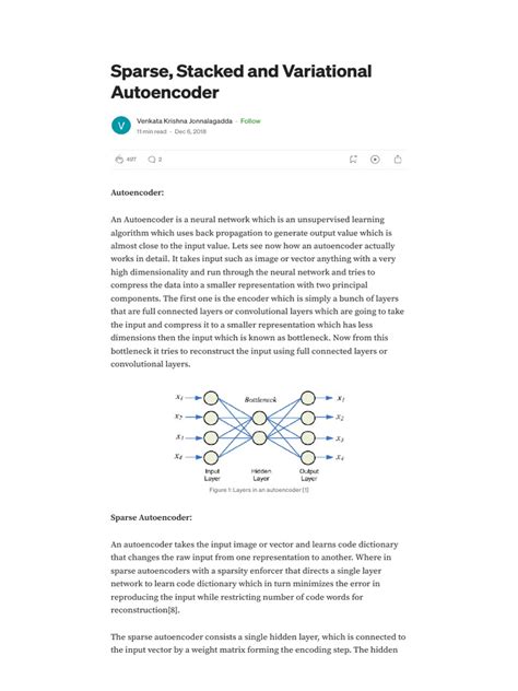 Sparse Stacked And Variational Autoencoder By Venkata Krishna