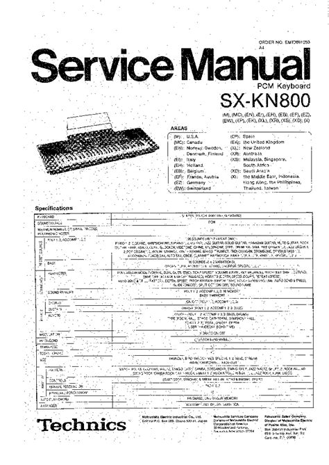 Technics Sx Kn7000 Keyboard Service Manual Free Download Schematics Eeprom Repair Info For
