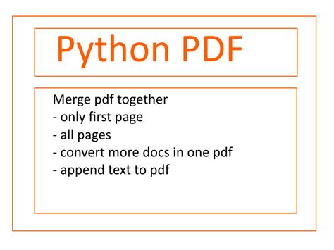 Merge Only The First Page Of Many Pdfs Files With Python Python