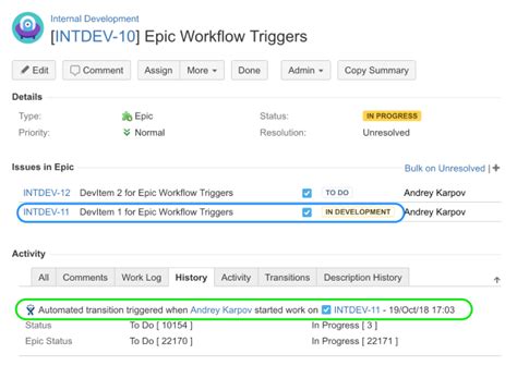 Epic Workflow Triggers Version History Atlassian Marketplace