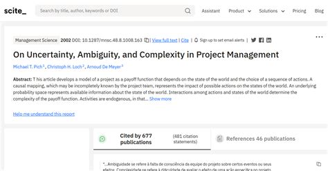 On Uncertainty Ambiguity And Complexity In Project Management