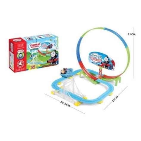 Jual Mainan Kereta Tomas Jalur Track Tangga Slide Seluncur Loop Di
