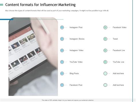 Measuring Influencer Marketing Roi Content Formats For Influencer Marketing Background Pdf