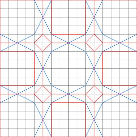Crease Pattern 16x16 Square Of Squares Grid Bird Base Tessellation Etsy Origami Patterns