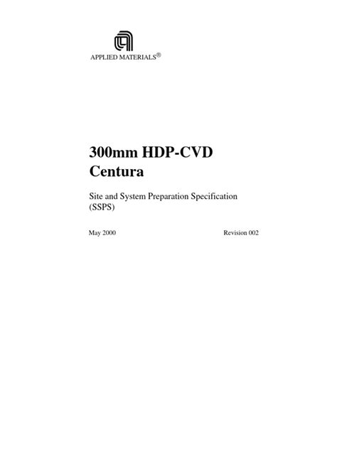 300mm Hdp Cvd Ultima Ssps Manual Pdf Specification Technical Standard