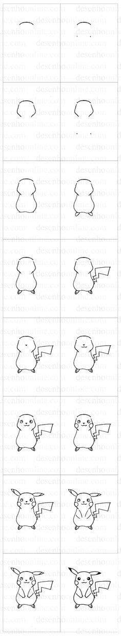 Como Desenhar Picachu How To Draw Desenho Online Pokemon Drawings Cute Drawings Draw