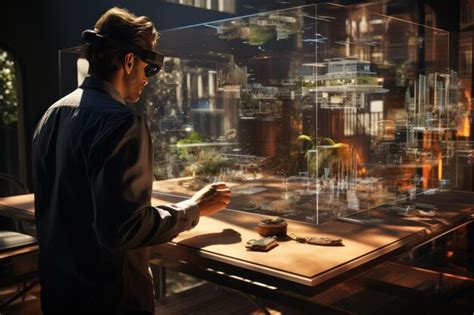 Premium AI Image Architecture Simulator Innovation Hologram Project