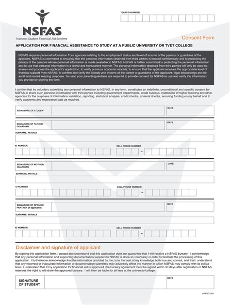 2019 Za Nsfas Consent Form Fill Online Printable Fillable Blank Pdffiller
