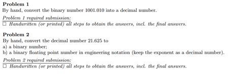 Solved Problem 1 By Hand Convert The Binary Number 1001010