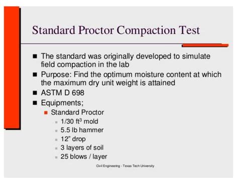 Proctor Test And Compaction Pptx Standardized Testing Educational