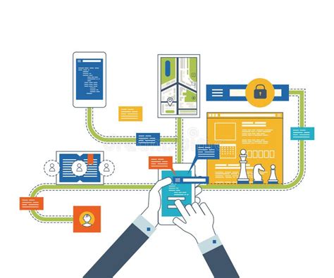 Big Data Network Management Concept Vector Illustration Collection Of Information Data Storage