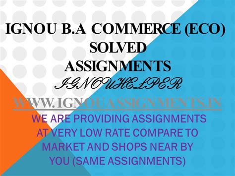 Ignou Bcom Solved Assignment Ignou Solved Assignment