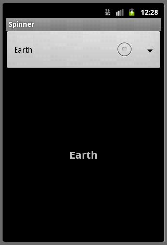 Android Spinner Tutorial Shows A Malformed Spinner Widget Stack Overflow