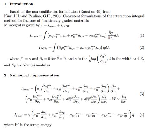 Implementation Of Interaction Integral For Xfem Of Functionally Graded Materials From Kim And
