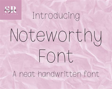Noteworthy Font Handwritten Font Suitable For Printing Etsy