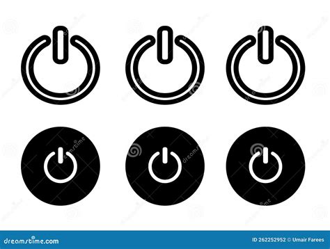 Power Botton Icon Set Power Button Icons Stock Illustration Illustration Of Button Black