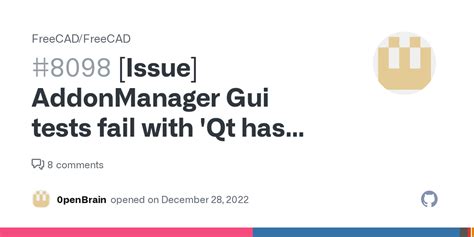 Issue Addonmanager Gui Tests Fail With Qt Has Caught An Exception