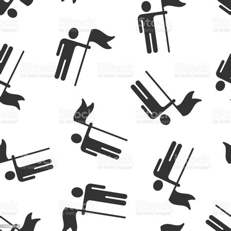 평면 스타일의 플래그 아이콘을 가진 사람들 흰색 격리 된 배경에 승리 벡터 그림 성취 원활한 패턴 비즈니스 개념 0명에 대한 스톡 벡터 아트 및 기타 이미지 Istock