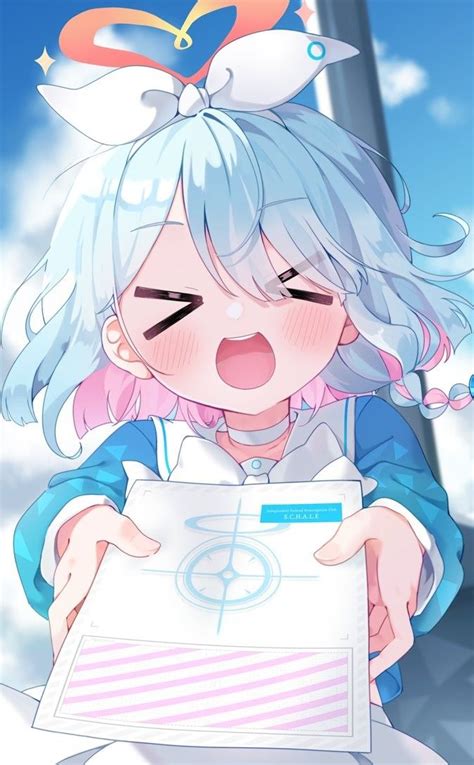 An Anime Character Holding A Piece Of Paper