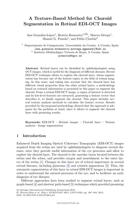 pdf a texture based method for choroid segmentation in retinal edi