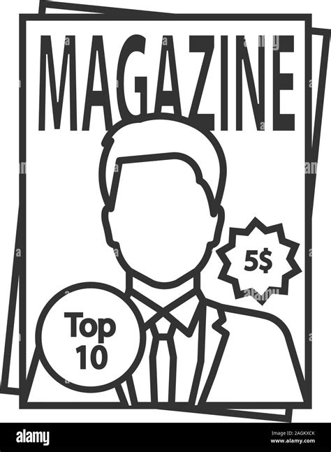 Magazine Linear Icon Thin Line Illustration Tabloid Periodical Publication With Celebrity