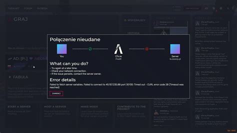 Failed To Fetch Server Variables Timed Out Curl Error Code 28 Fivem Client Support Cfxre