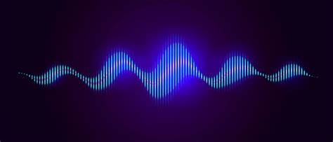 Blue Neon Sound Wave On Dark Background Ai Voice Assistant