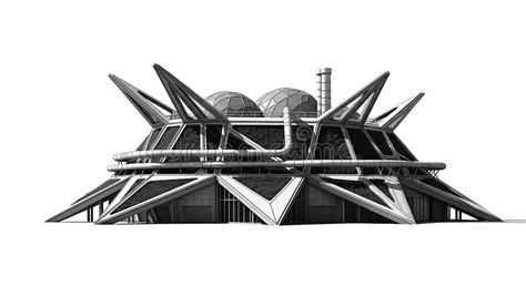 Futuristic Architectural Structure With A Circular Base Featuring