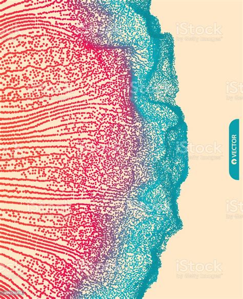 웨이브 배경입니다 추상적인 벡터 일러스트입니다 3d 기술 스타일입니다 입자를 가진 네트워크 디자인입니다 0명에 대한 스톡 벡터