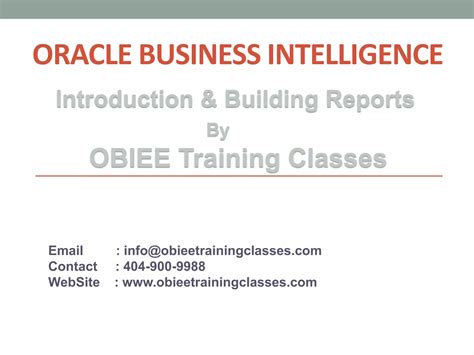 Obiee Introductionbuildingreports Ppt