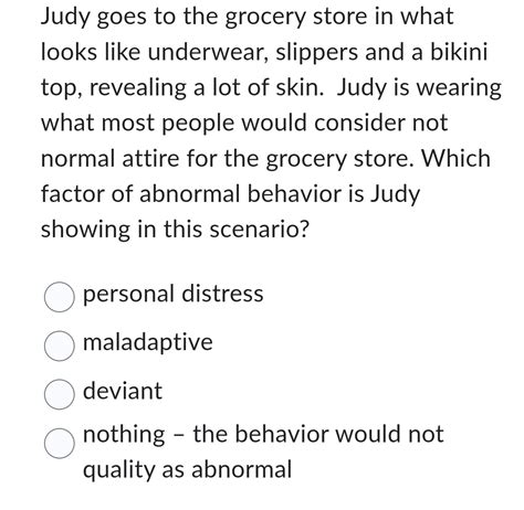 Solved Judy goes to the grocery store in what looks like | Chegg.com