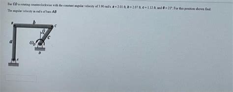 solved bar cd in rotating counterclockwise with the constant