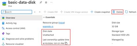 識別未連結的 azure 磁碟 azure 入口網站 azure virtual machines microsoft learn