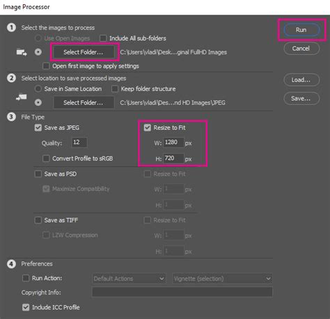 Batch Resize Images In Photoshop Image Processor