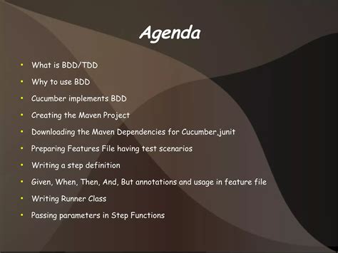 Test Automation Framework Using Cucumber Bdd Overview Part 1 Ppt
