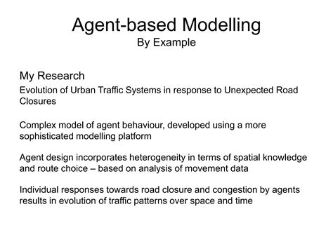 Introduction To Agent Based Modelling Pptx Physics Science
