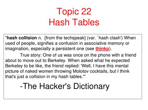 Ppt Topic 22 Hash Tables Hash Collision N From The Techspeak Powerpoint Presentation
