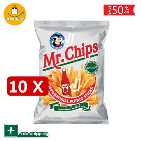 10 Pack X Mr Chips Potato Sticks Ketchup Flavor 35 Gram مستر شيبس بنكهة