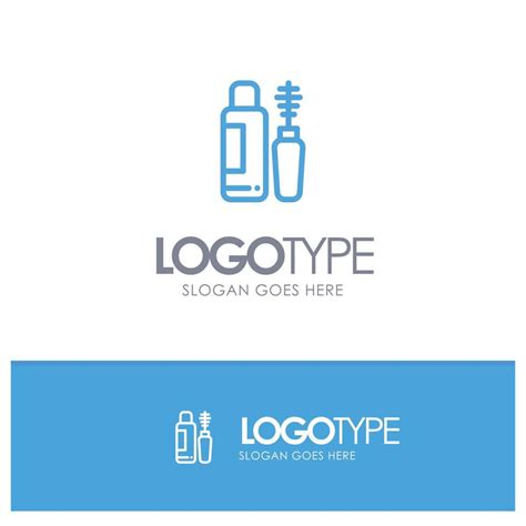 Mascara Shade Eye Bottle Blue Logo Line Style 13326176 Vector Art At