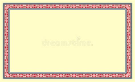 Borneo Ornamental Rectangular Frame Design Element Stock Vector