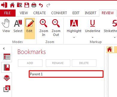 Creating A Bookmark For Your PDF Document PDFescape