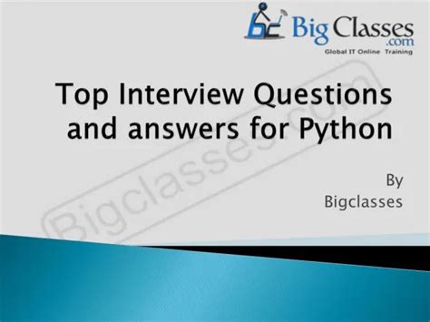 Ppt Top Python Interview Questions And Answers Powerpoint Presentation Id