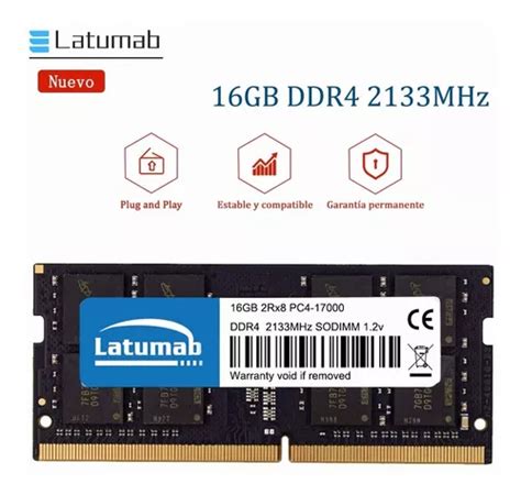 Memoria Ram Latumab 16gb Ddr4 2133mhz Sodimm Pc4 17000 12v Meses Sin