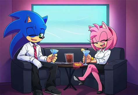 Comm Sonic X Amy After Work Break For Sonic Cap By Siren Module On Deviantart