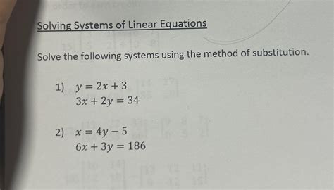 solved solving systems of linear equationssolve the