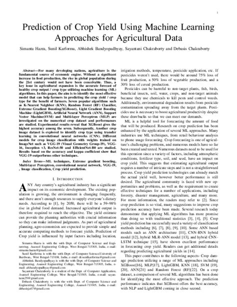 Pdf Prediction Of Crop Yield Using Machine Learning Approaches For Agricultural Data