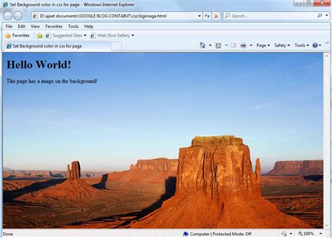 New Technologies Set Background Color And Background Image In CSS For Page