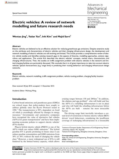 jing et al 2016 electric vehicles a review of network modelling and