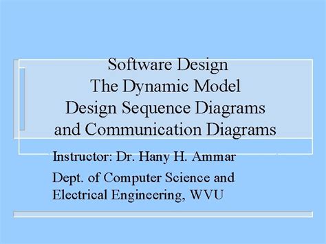 Software Design The Dynamic Model Design Sequence Diagrams